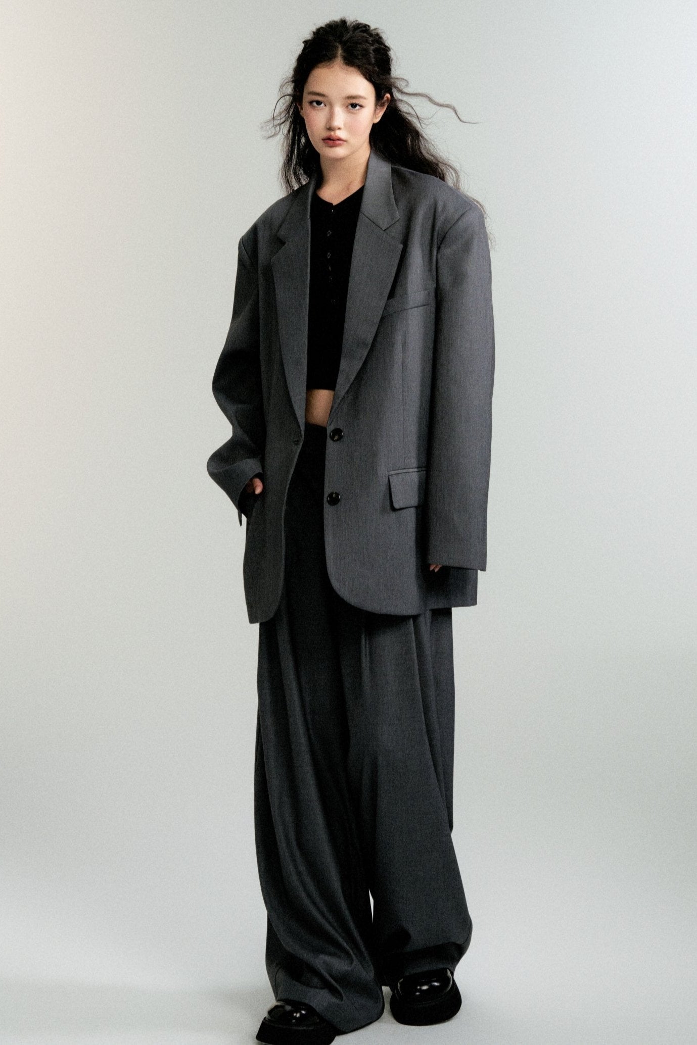 Loose Padded Shoulders Trousers Set-Up – UrbanSheek