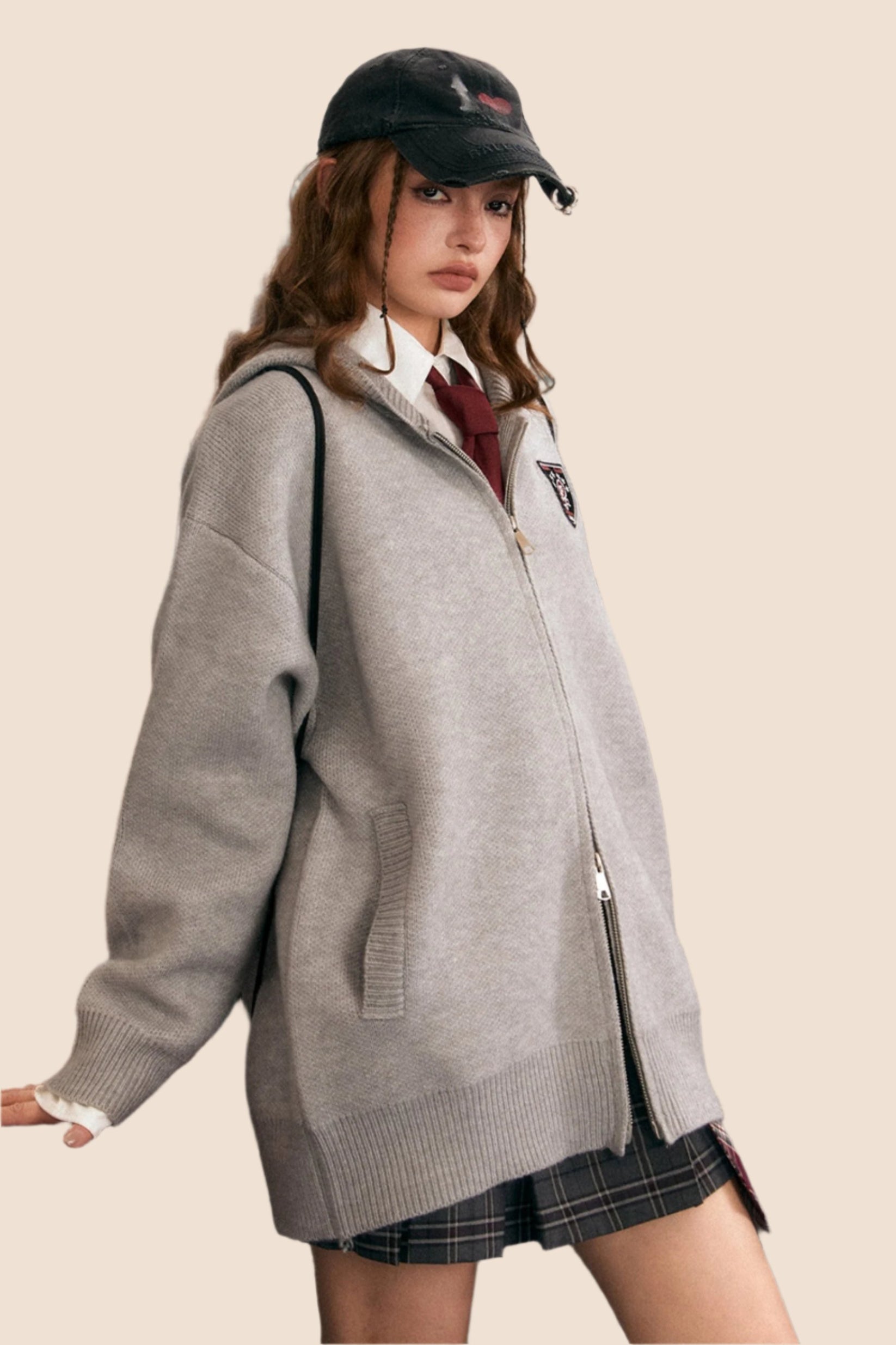 Vintage Loose Hooded Knitwear Jacket – UrbanSheek