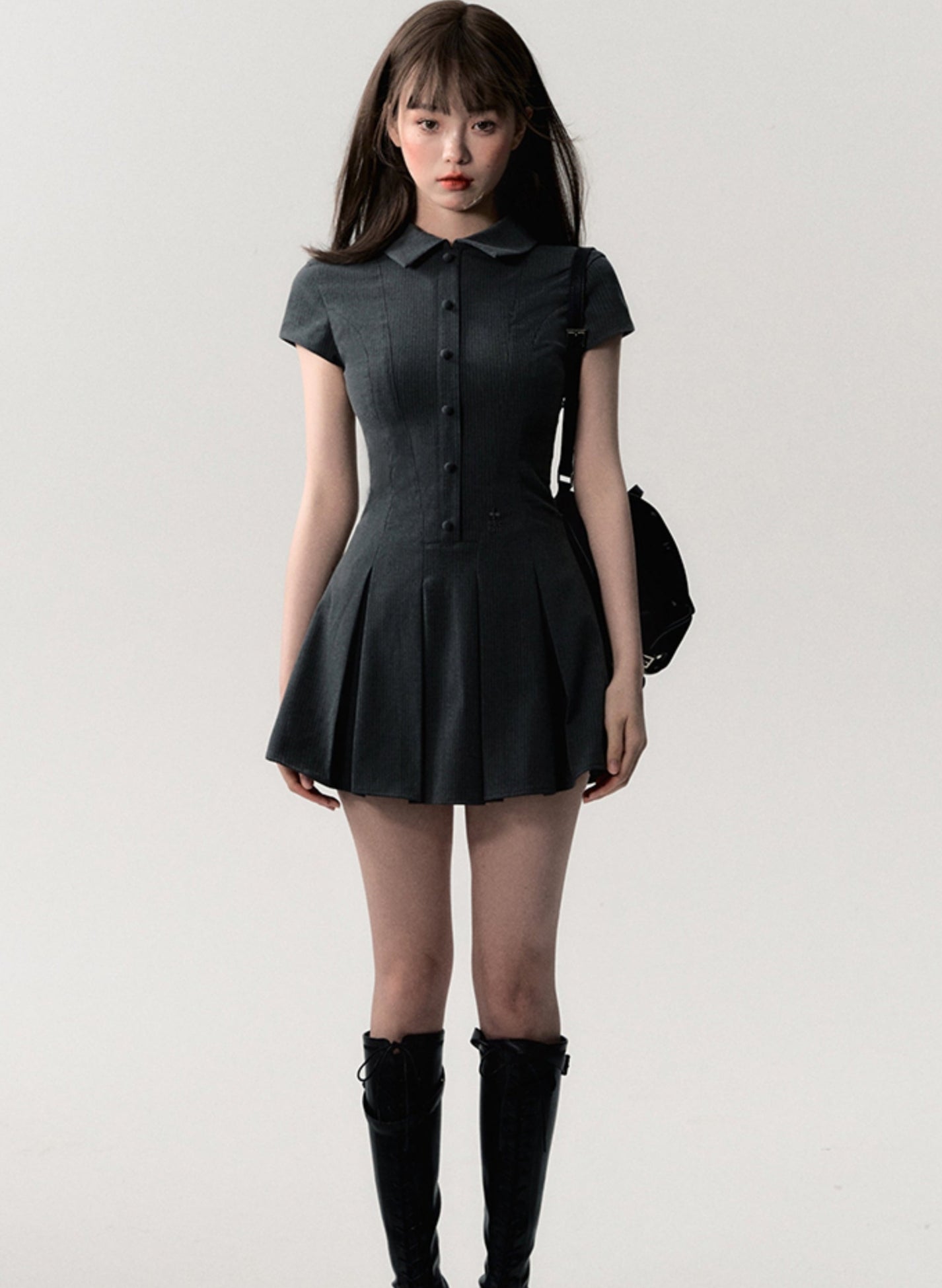 Short Sleeve College Suit Dress – UrbanSheek