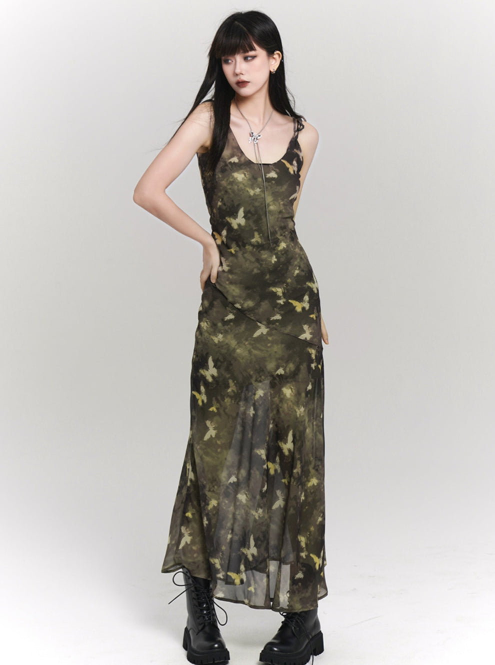 Green Butterfly Chinese Slip Dress – UrbanSheek