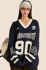 LOOSE FIT SPORTS KNIT SWEATER – UrbanSheek