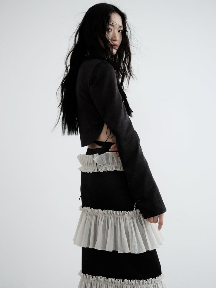 Waistless Pleated Textured Satin Coat – UrbanSheek