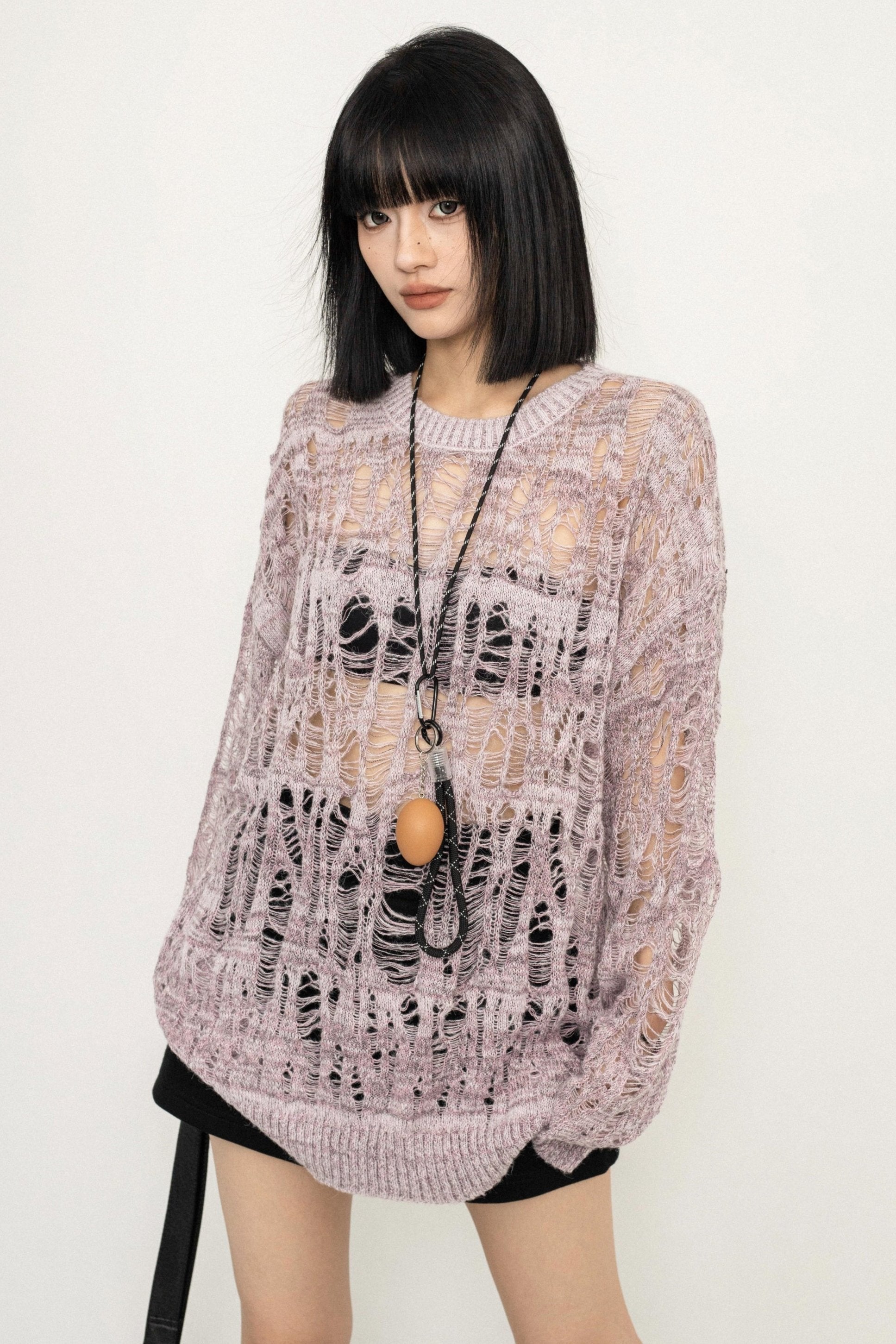 Retro Cutout Knit Mesh Top – UrbanSheek
