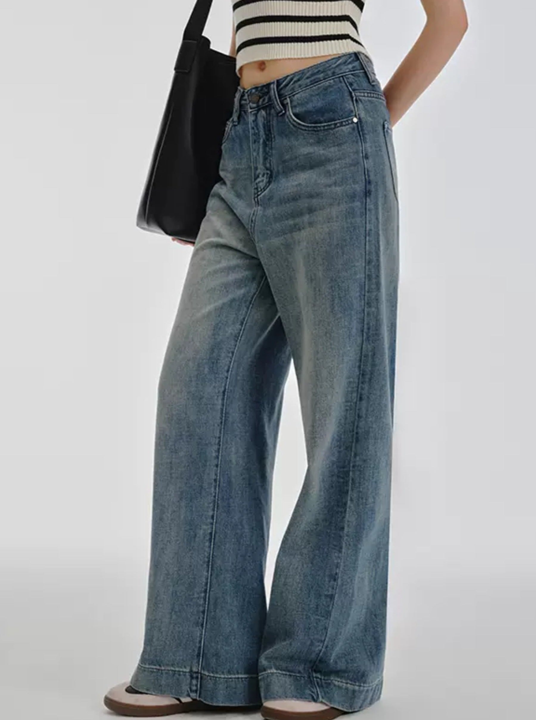 Vintage Washed Loose Blue Jeans – UrbanSheek