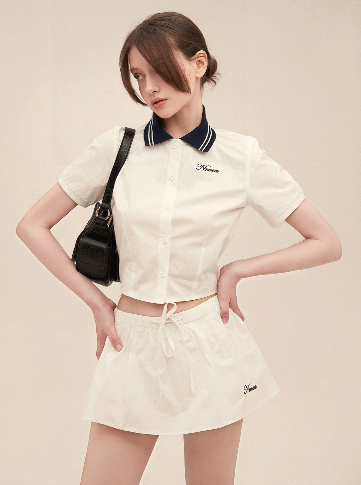 Preppy Short Sleeve Patchwork Set-Up – UrbanSheek