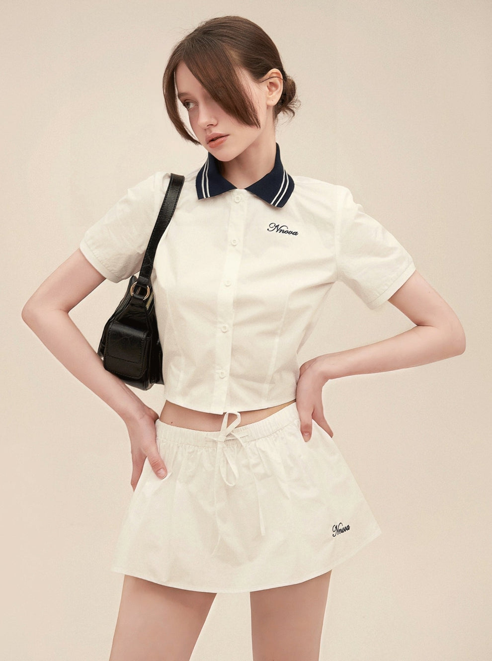 Preppy Short Sleeve Patchwork Set-Up – UrbanSheek