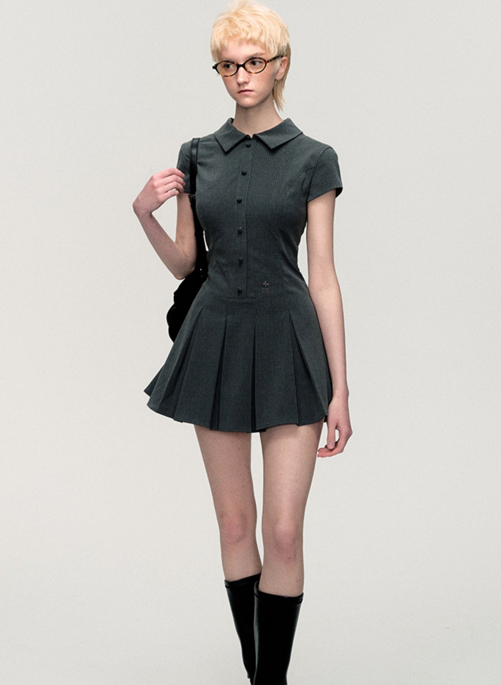 Short Sleeve College Suit Dress – UrbanSheek