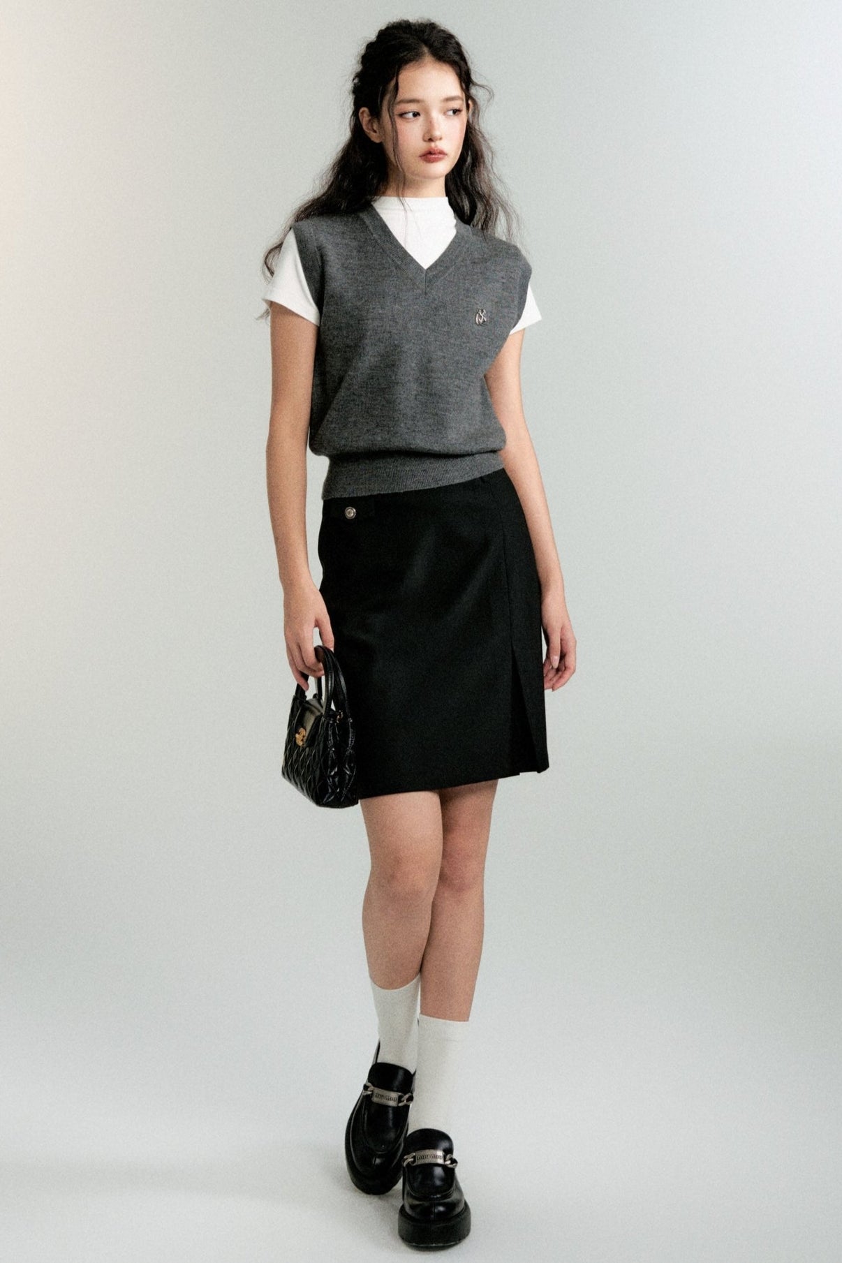 Vintage Preppy V-Neck Wool Knit Vest – UrbanSheek