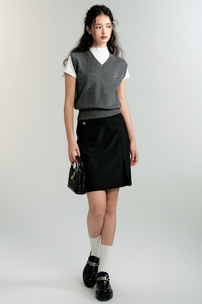 Vintage Preppy V-Neck Wool Knit Vest – UrbanSheek