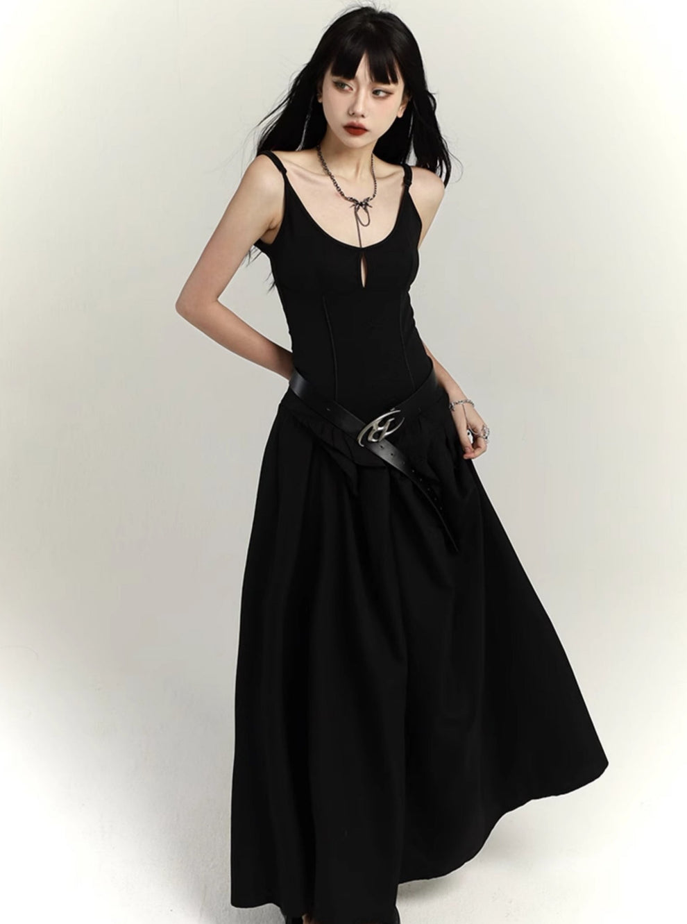 Chinese Black Long Slip Dress – UrbanSheek