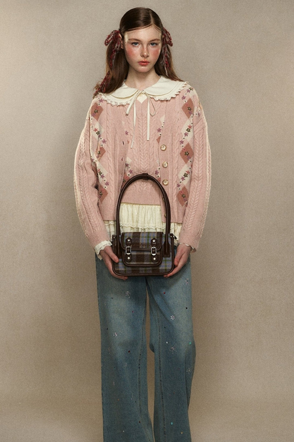 Crochet Retro Preppy V-Neck Knitted Cardigan – UrbanSheek