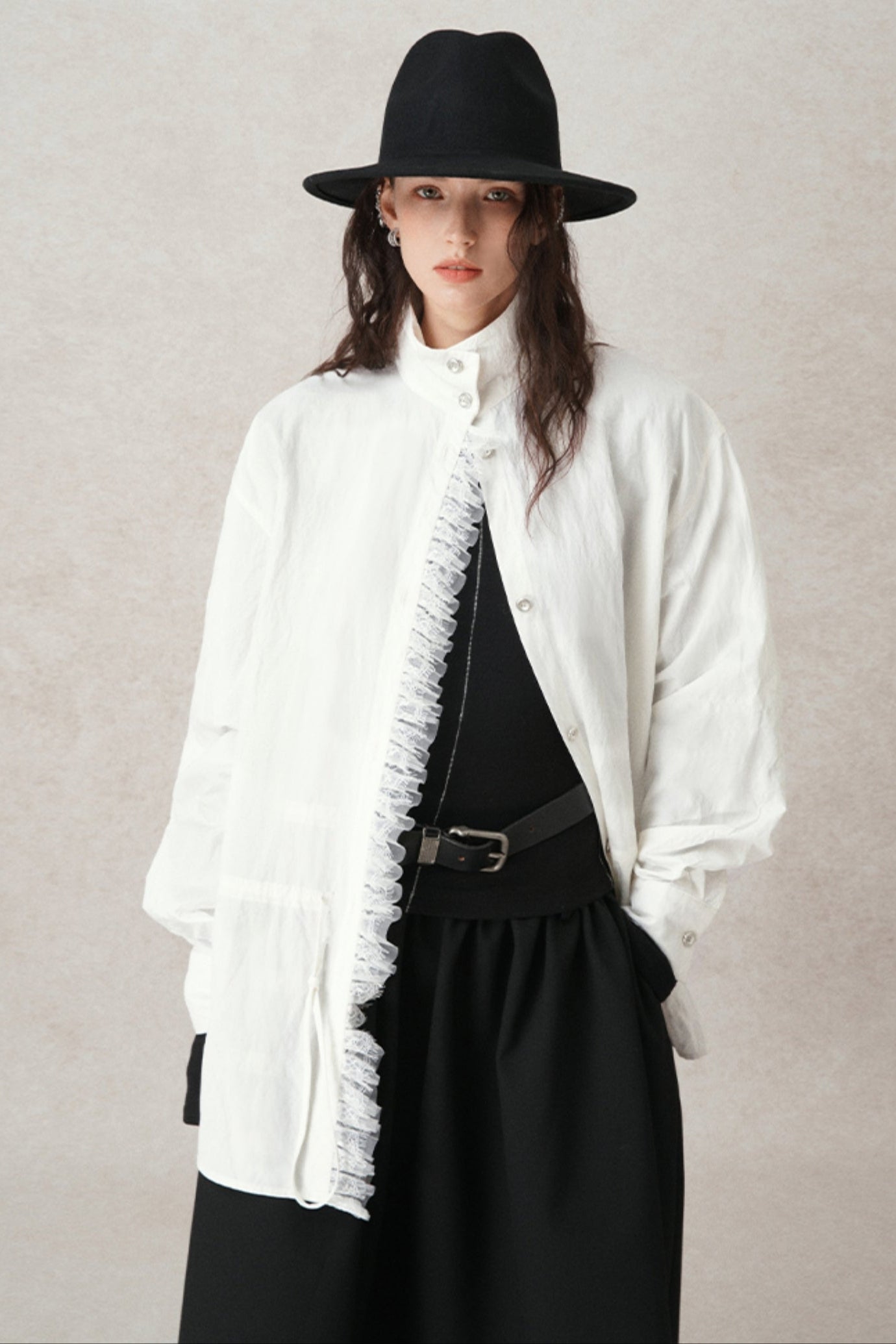 French Romantic Lace Drawstring Shirt – UrbanSheek