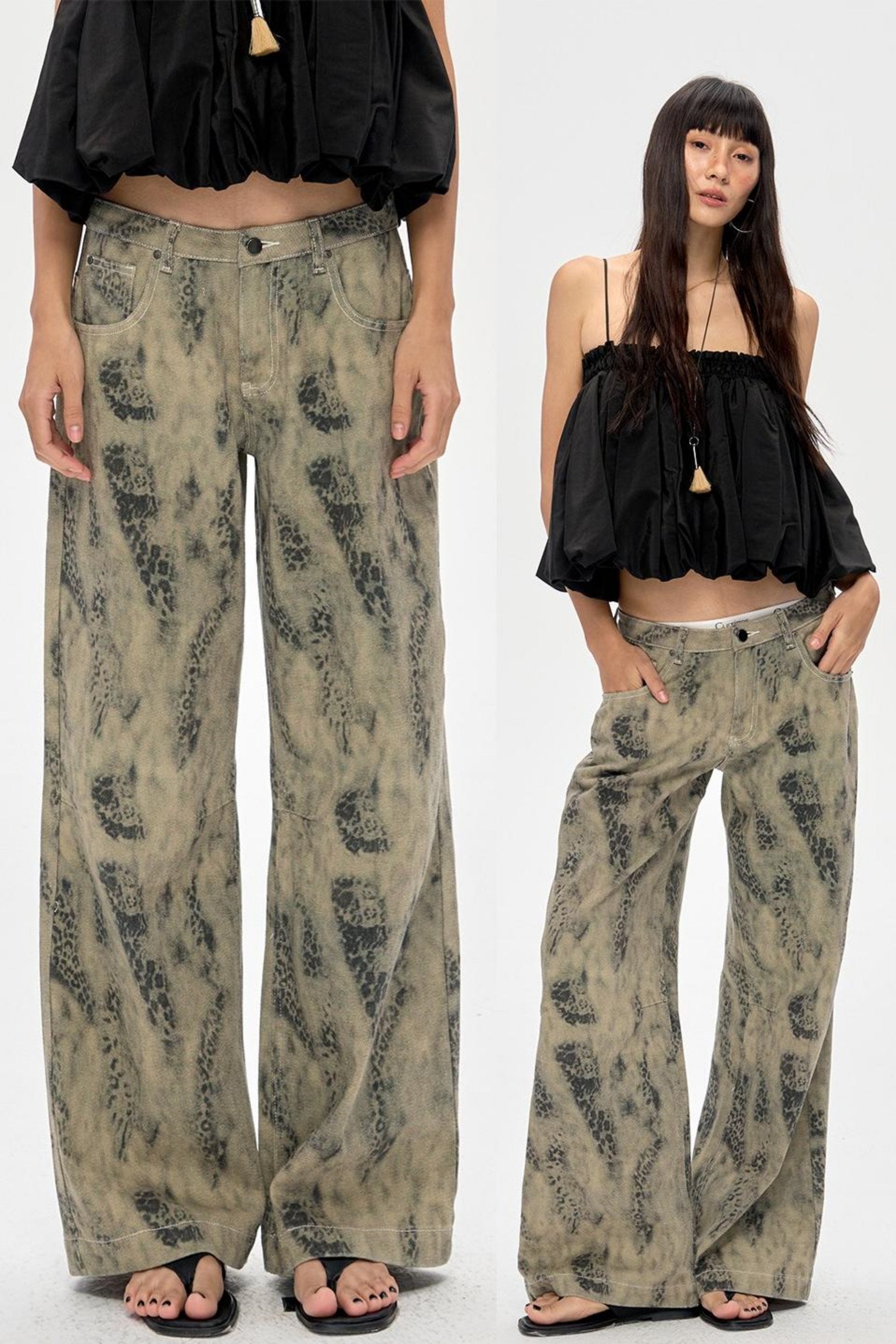 Retro Chic Leopard Print Slim Jeans – UrbanSheek