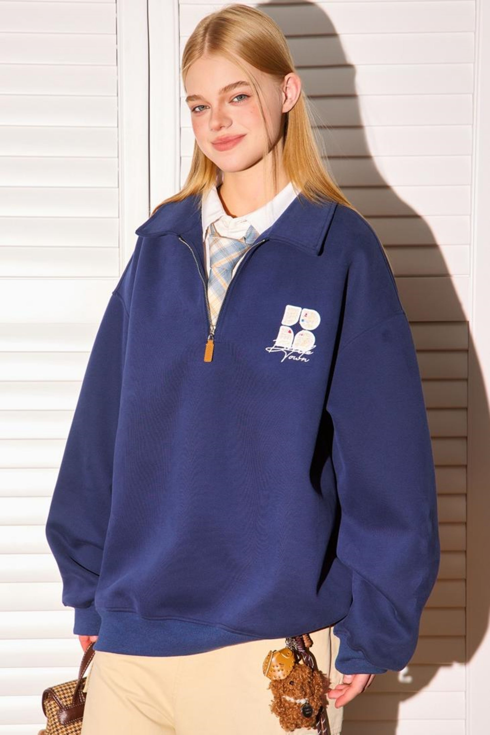 Semi Zip Embroidered Tops – UrbanSheek