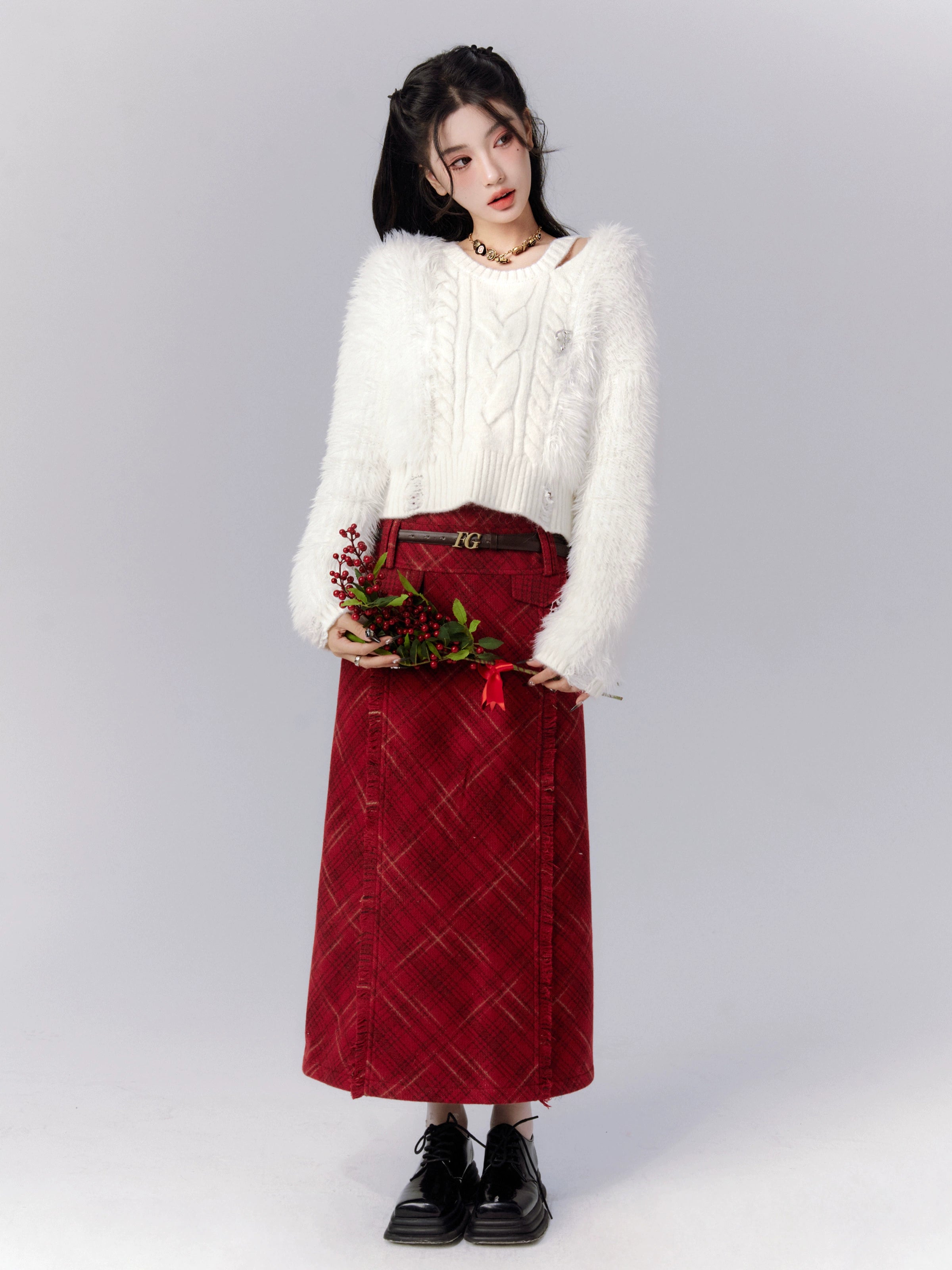 Retro Versatile Red Check Skirt – UrbanSheek