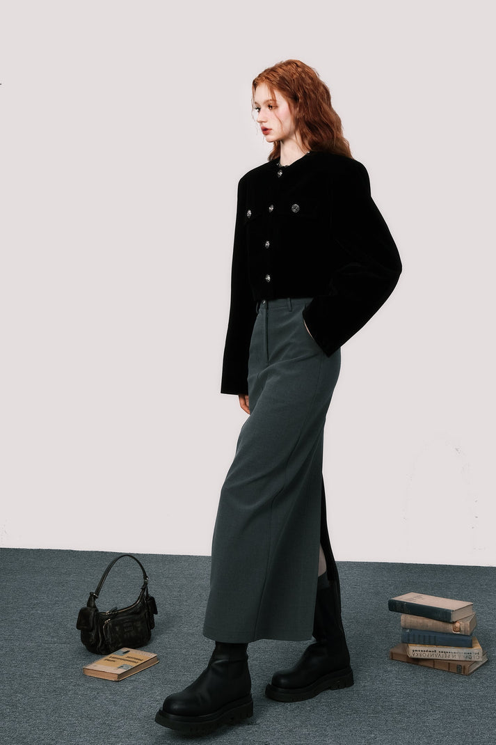 Back-Slit Pencil Midi Skirt – UrbanSheek